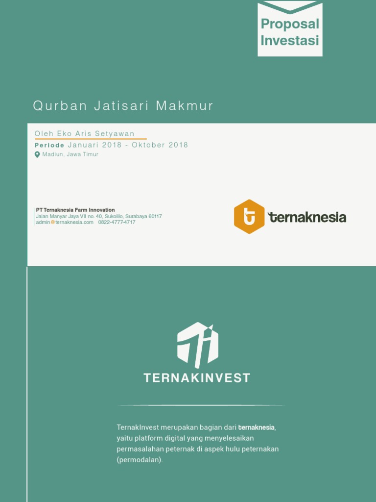 Proposal Investasi TERNAKNESIA | PDF
