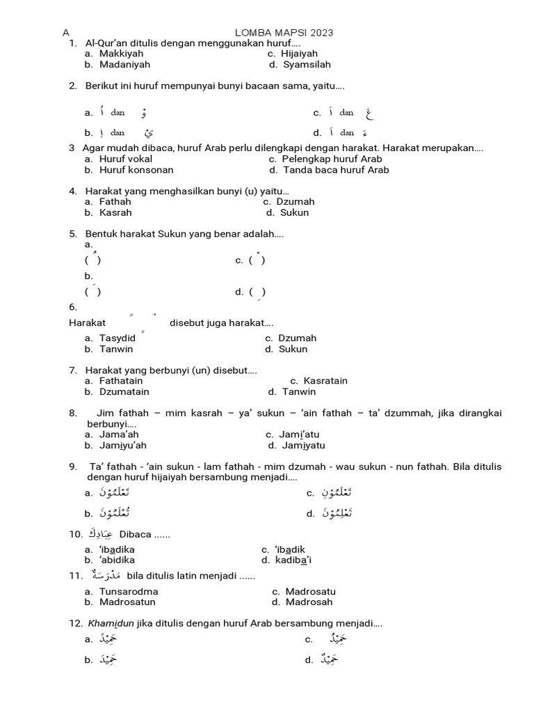 Lomba Mapsi SD | PDF