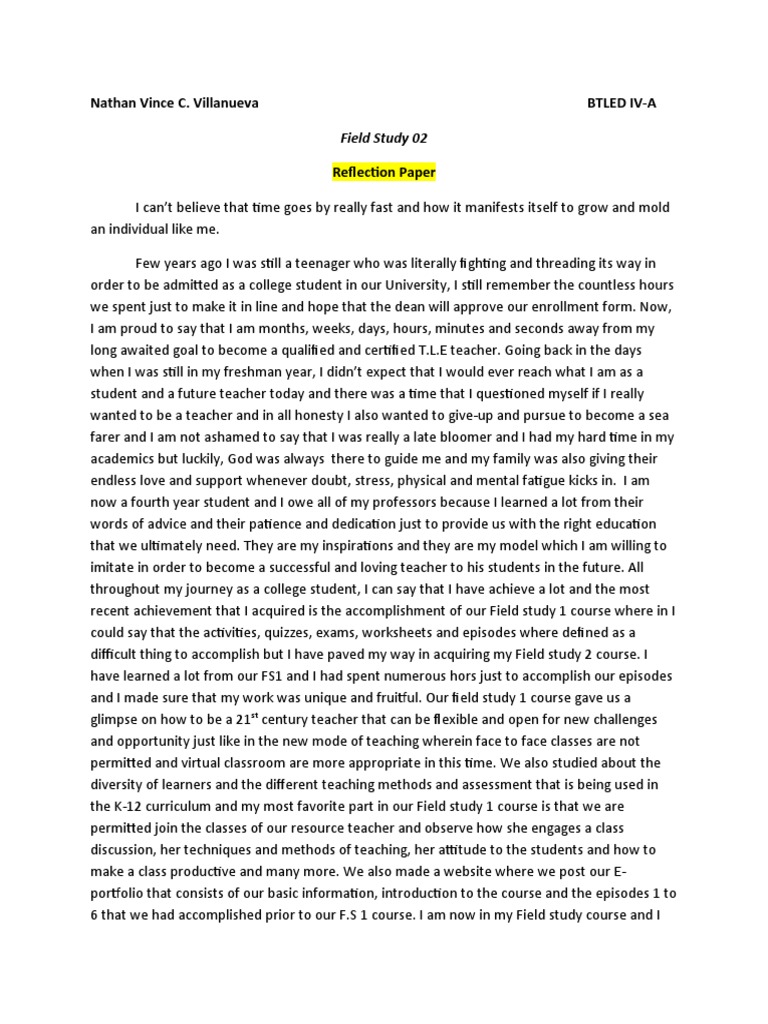 Villanueva_FS2_Reflection paper | PDF