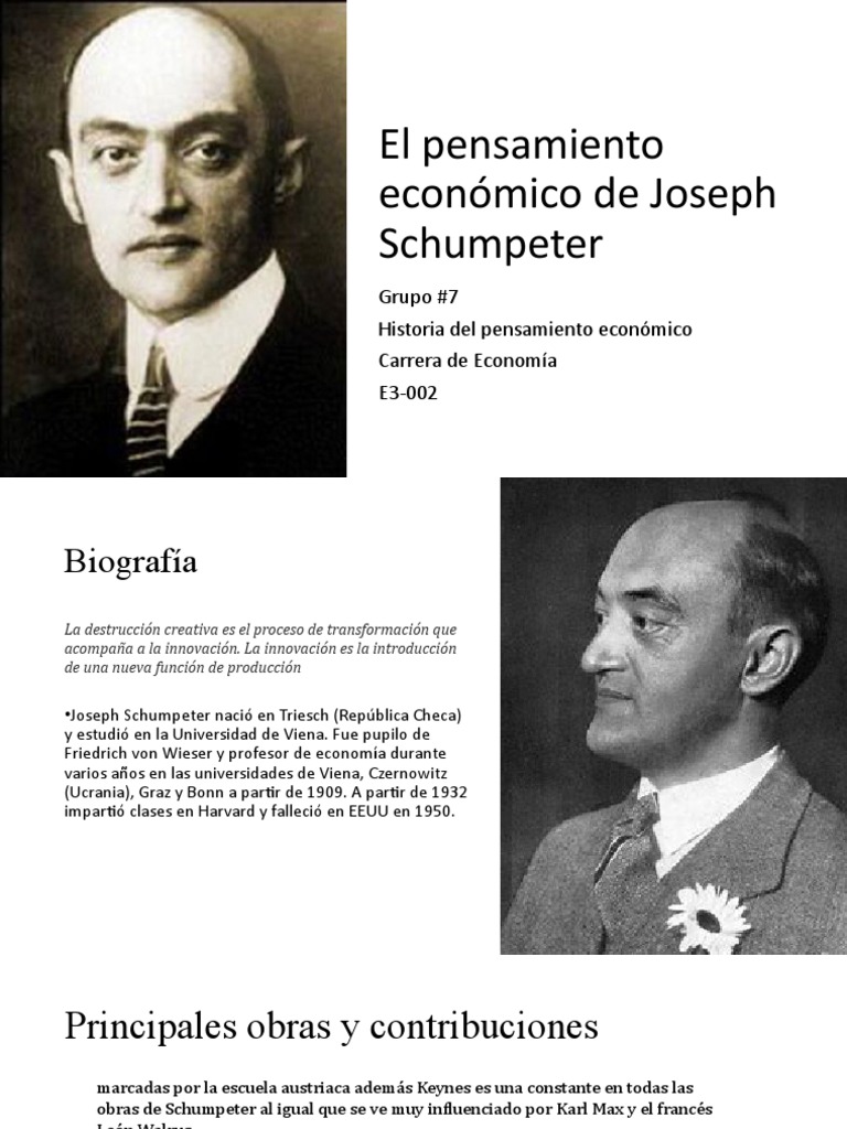 El pensamiento económico de Joseph Schumpeter (1) | PDF | Iniciativa ...