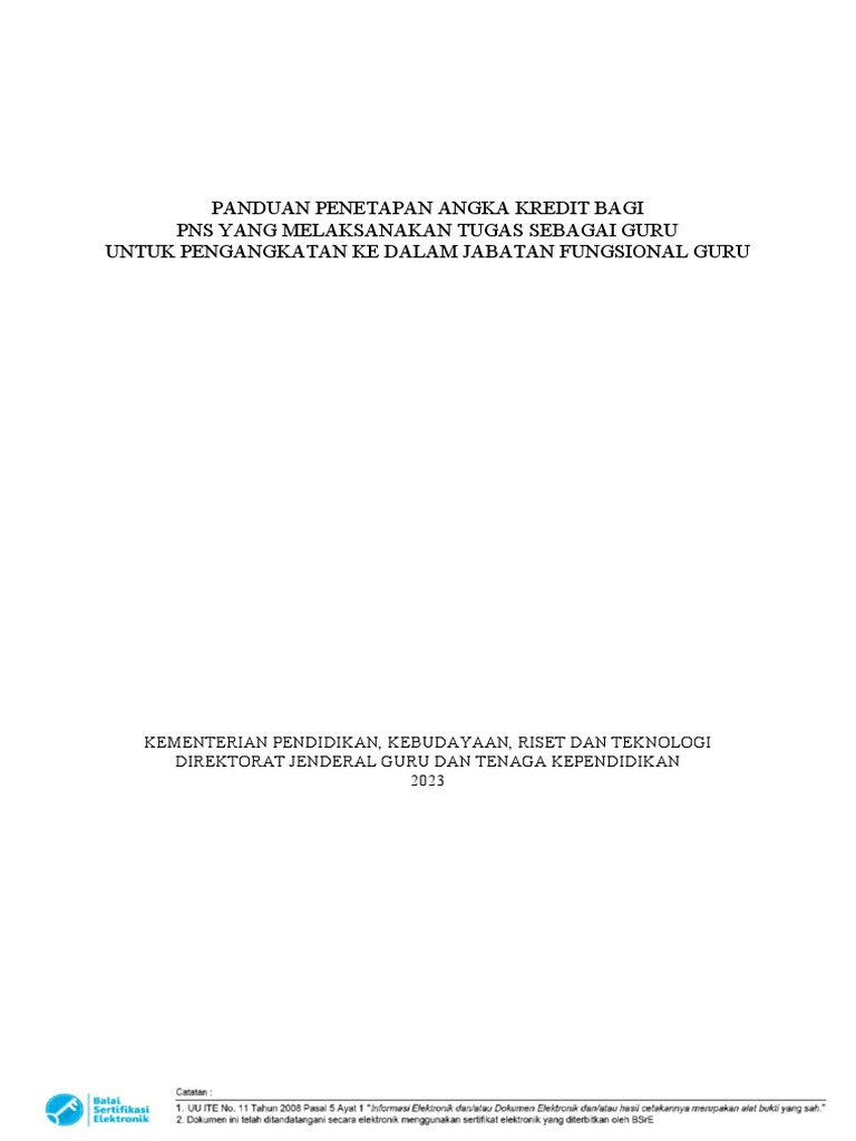 Panduan Angka Kredit PNS Guru 2023 | PDF