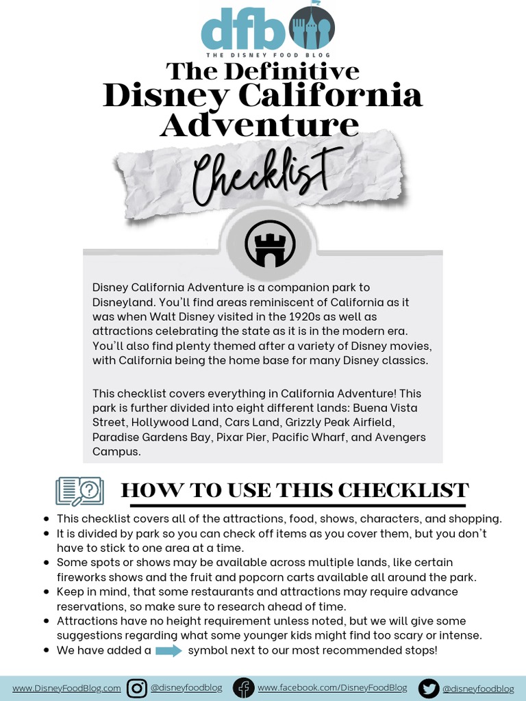 DCA Check List | PDF | Food And Drink