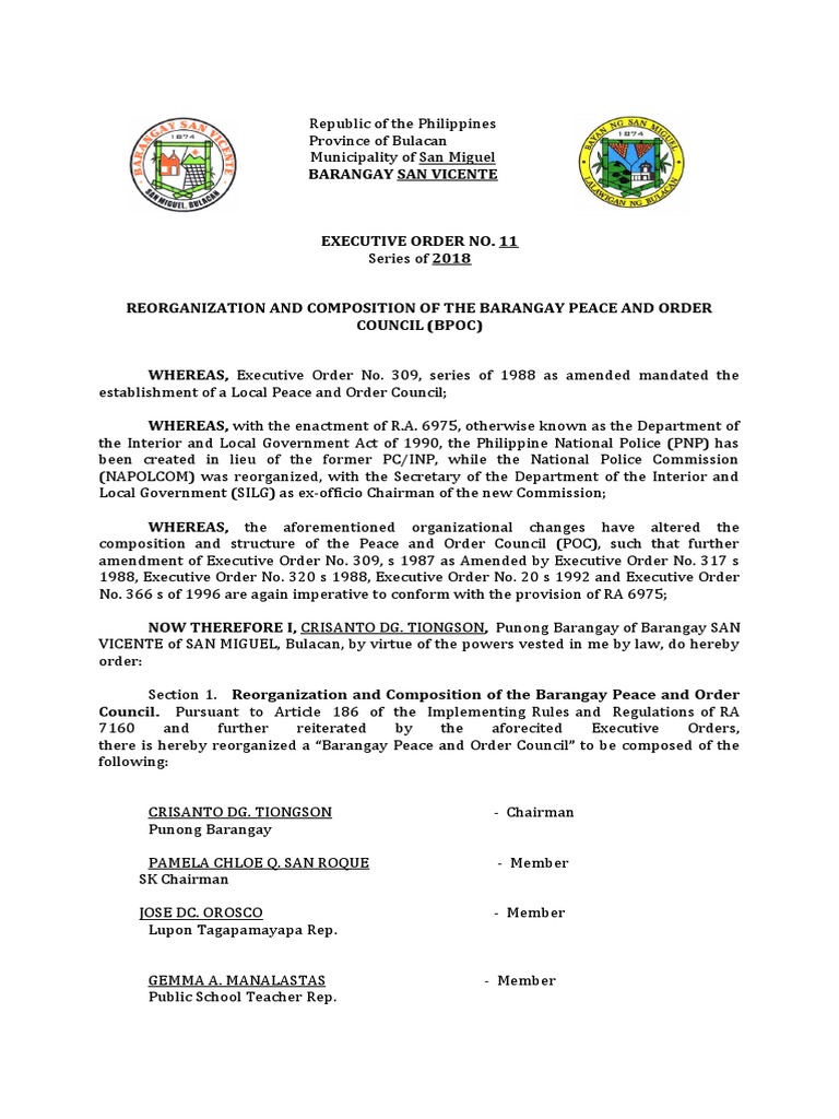 11 Executive Order Bpoc | PDF | Public Law | Law Enforcement