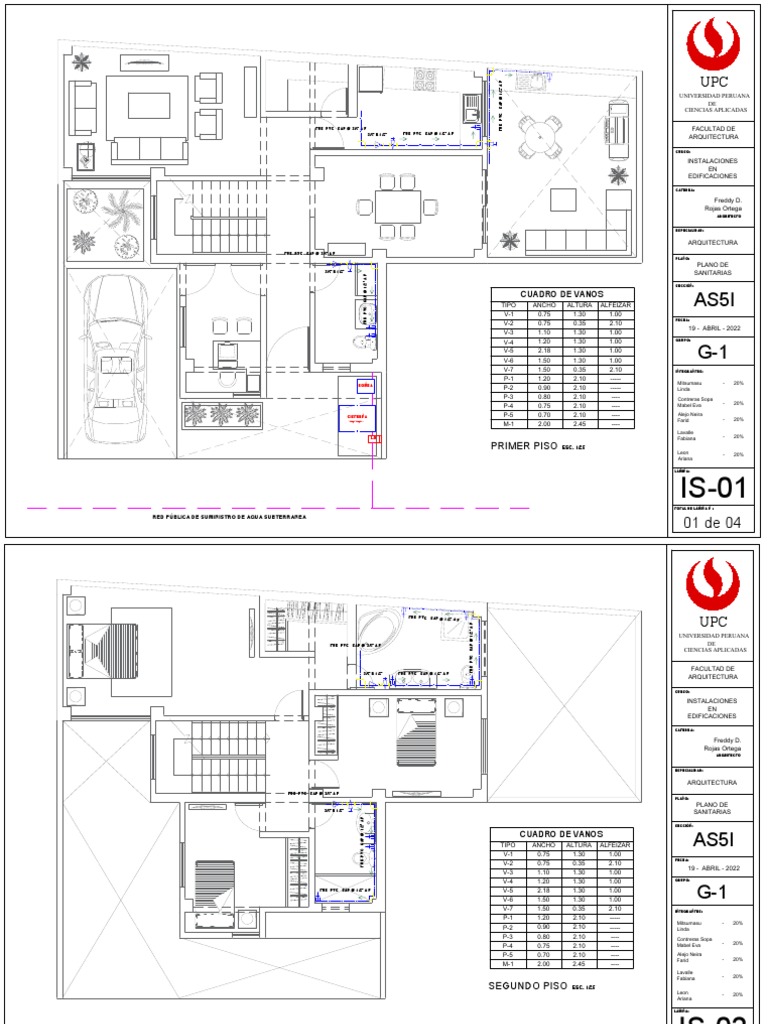 Primer Piso: Cuadro de Vanos | PDF