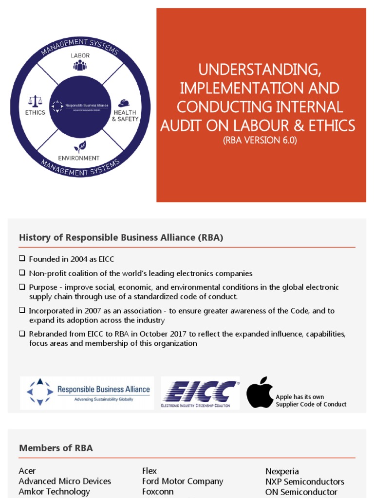Responsible Business Alliance (RBA) | PDF | Corporate Social ...