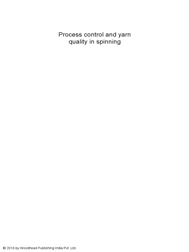 Process Control and Yarn Quality in Spin | PDF | Textiles | Scatter Plot