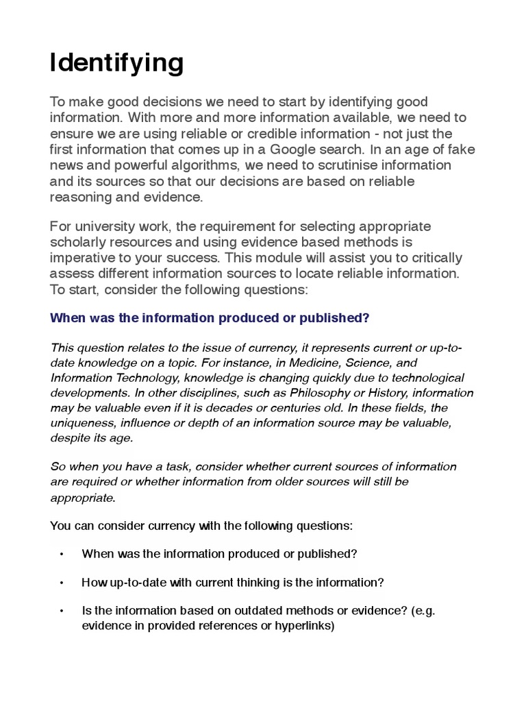 Identifying | PDF | Information | Accuracy And Precision