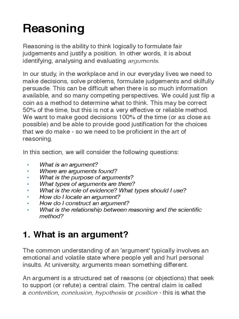 Reasoning | PDF
