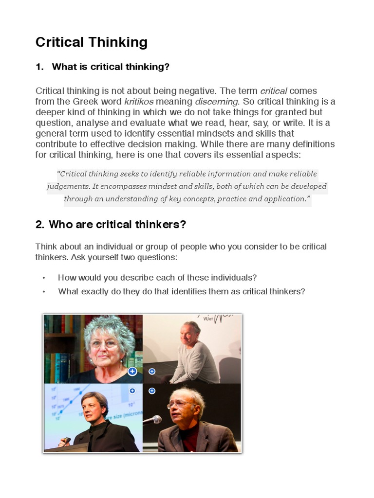 Critical Thinking | PDF
