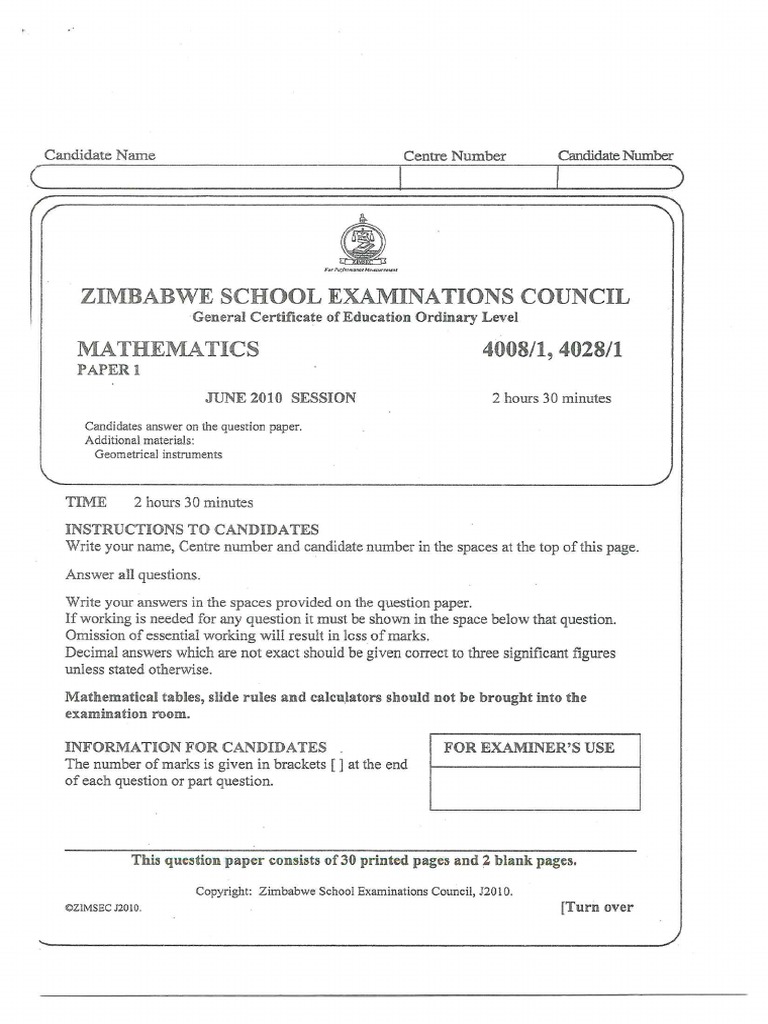 June 2010 Paper 1 PDF | PDF