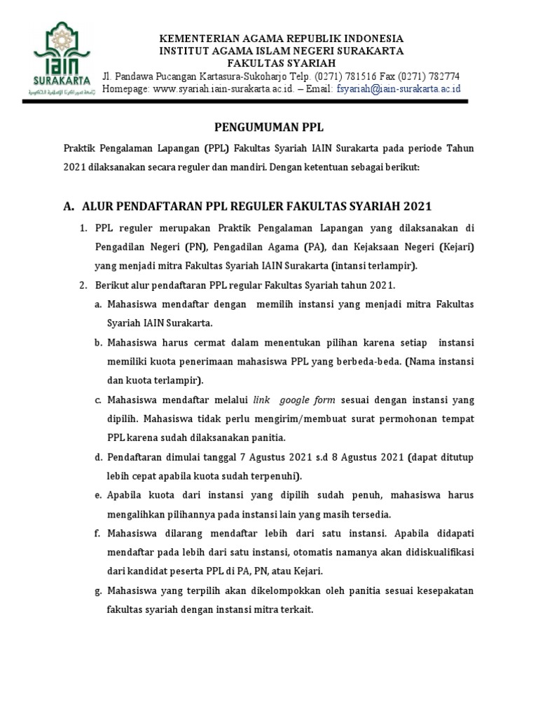 Update Informasi Alur Pendaftaran Ppl Reguler Dan Mandiri Pdf