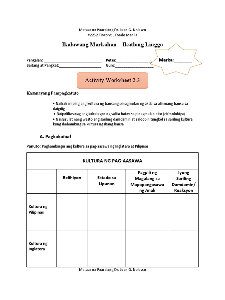 Worksheet - Awtput2.3 Enero 18 | PDF