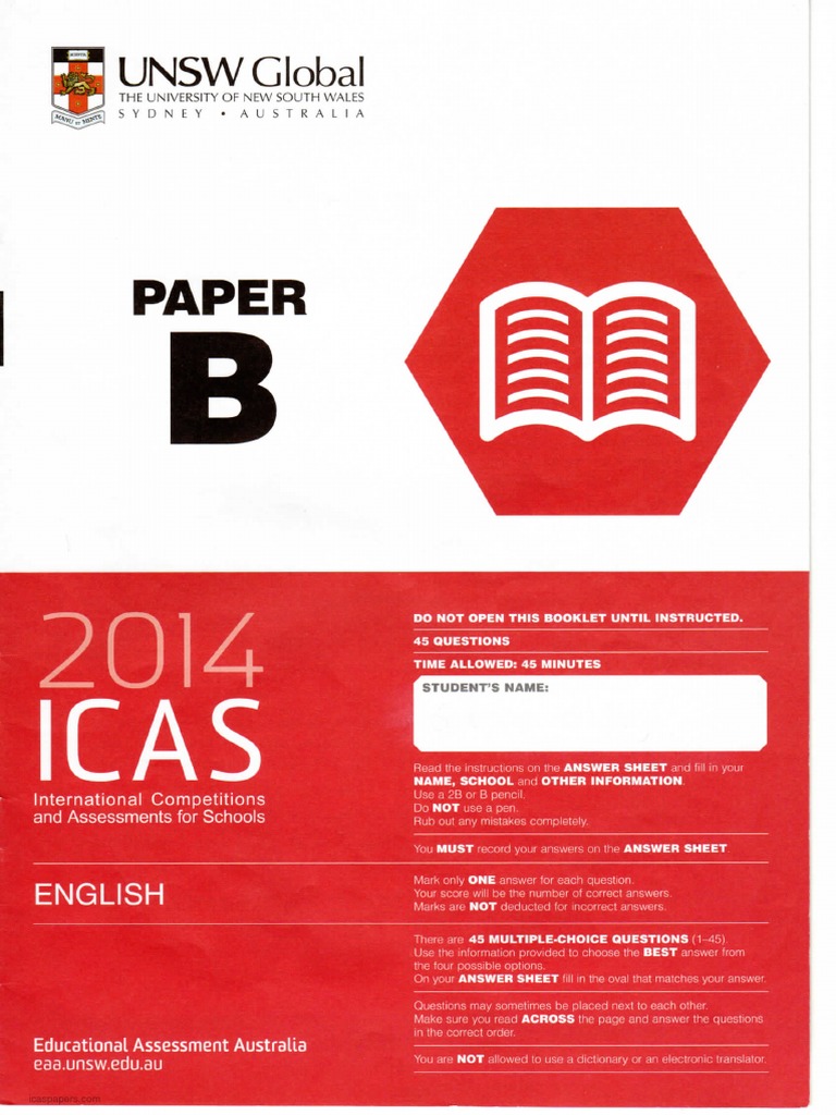 2014 ICAS English Paper B | PDF