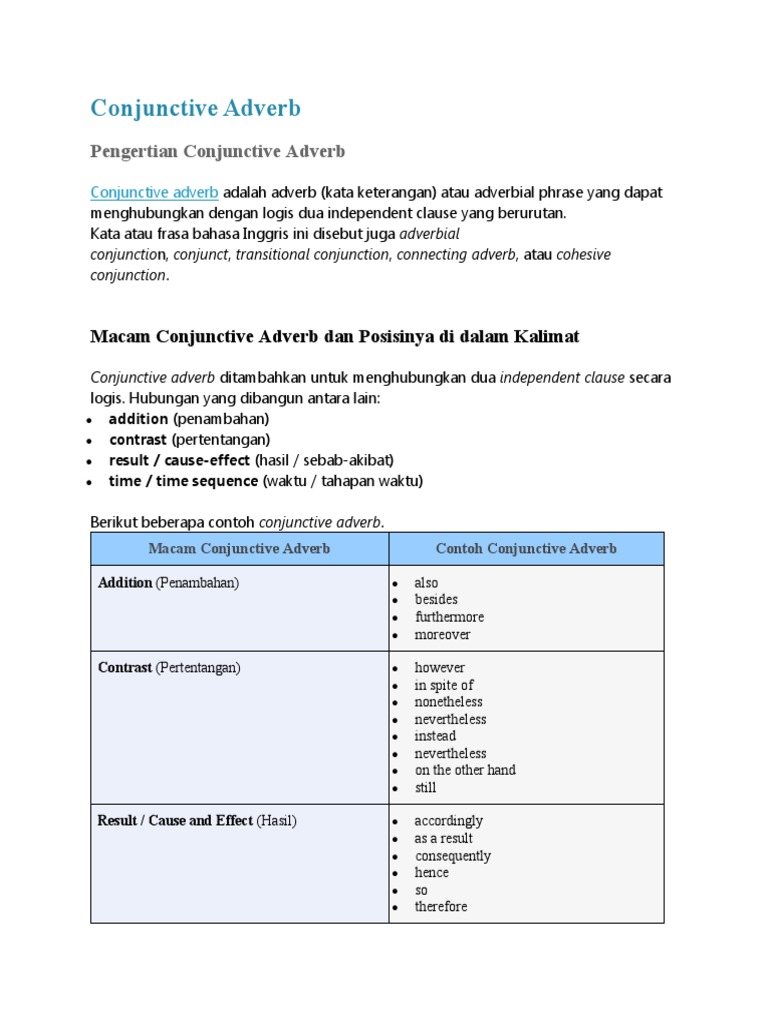Coordinate, Correlative, Subordinate, Conjunctive Adverb | PDF