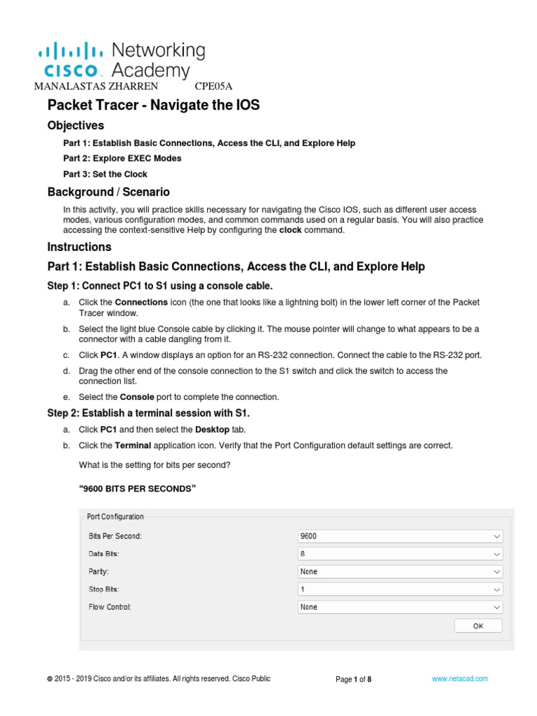 2.3.7-Packet-Tracer - Navigate-The-Ios | PDF | Command Line Interface | Computer Engineering