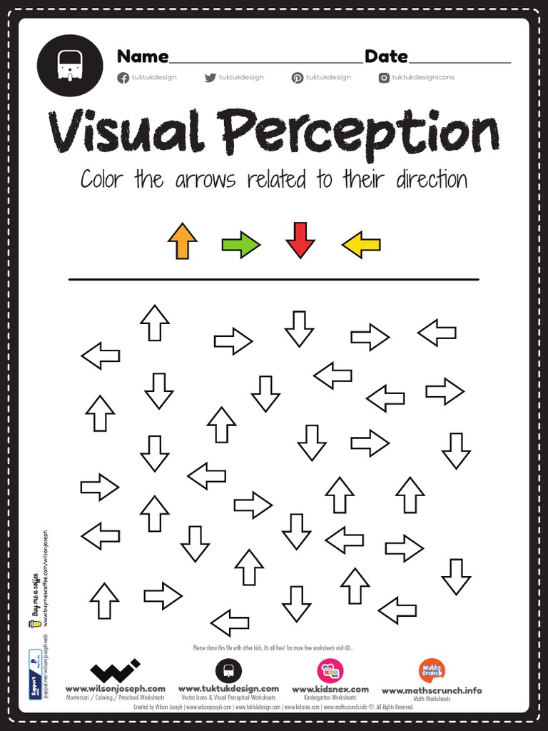 10 Arrow Visual Perception Worksheet | PDF