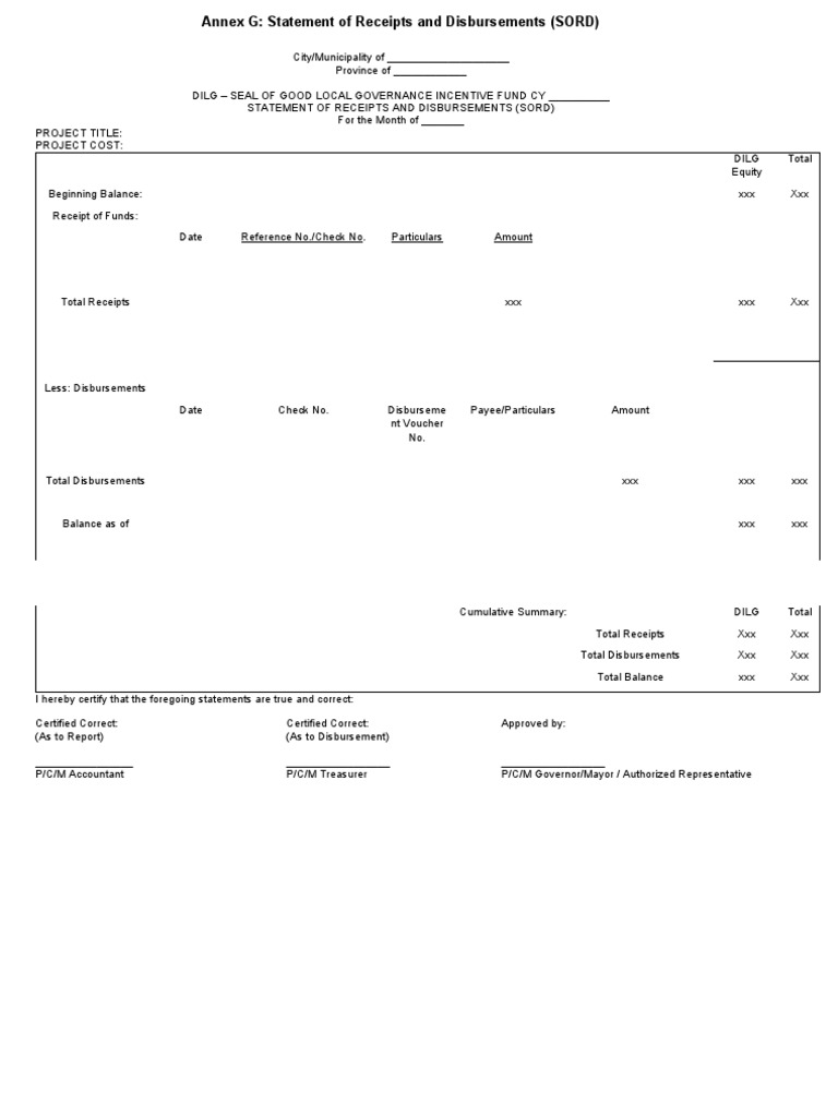 Monthly Receipts and Disbursements Report | PDF | Finance & Money ...