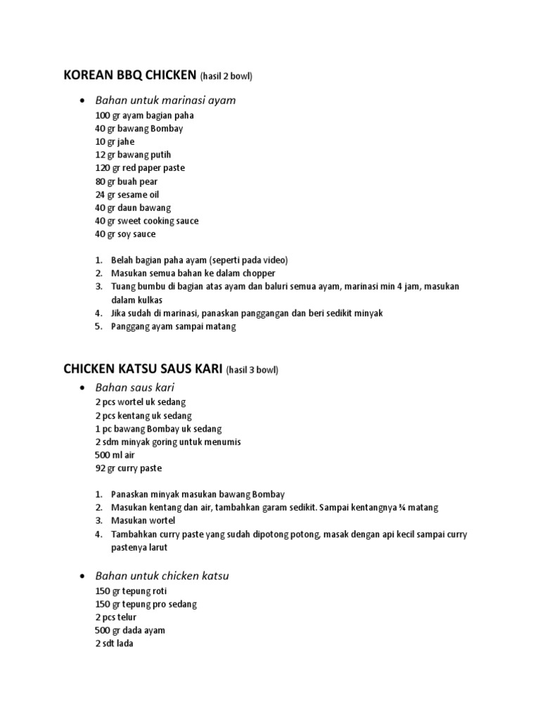 Resep Aneka Rice Bowl | PDF