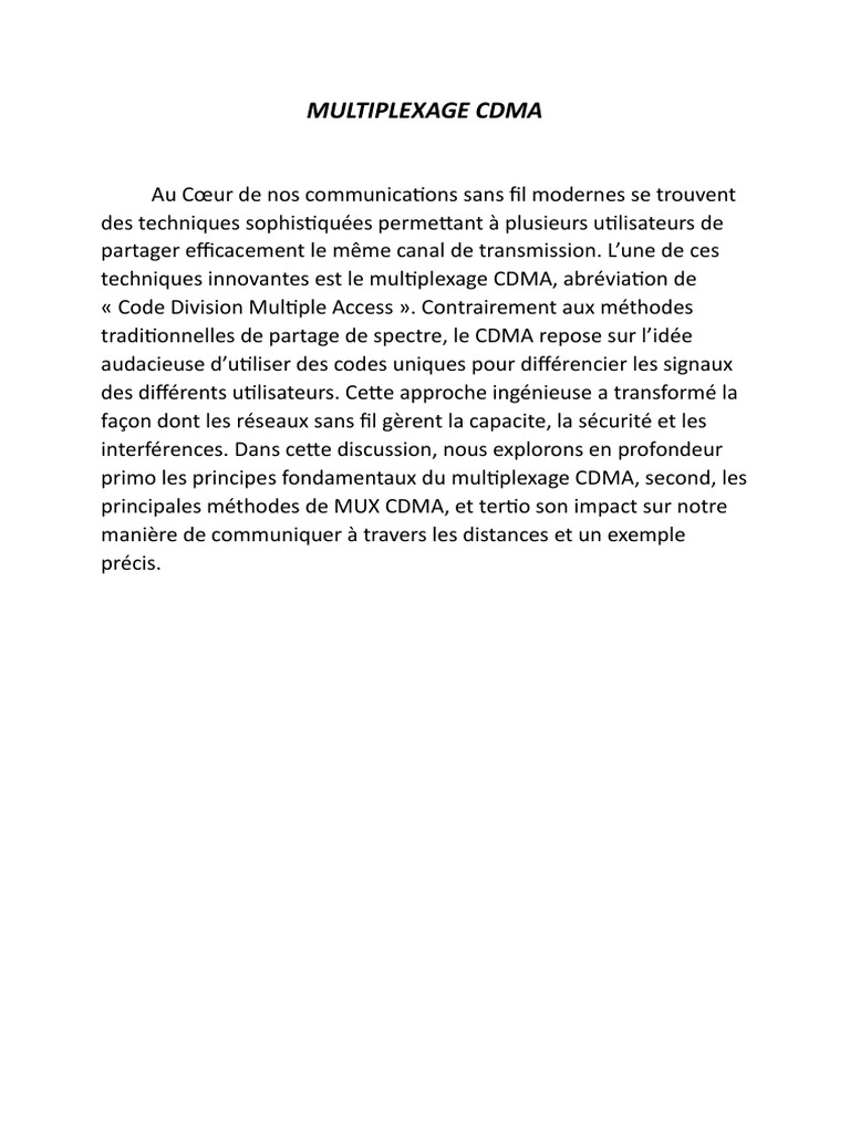MULTIPLEXAGE CDMA | PDF
