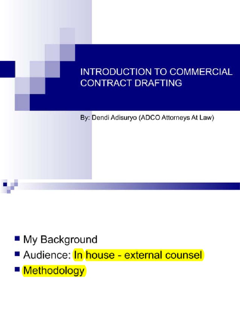 Commercial Contract Drafting | Download Free PDF | Negotiation | Stocks