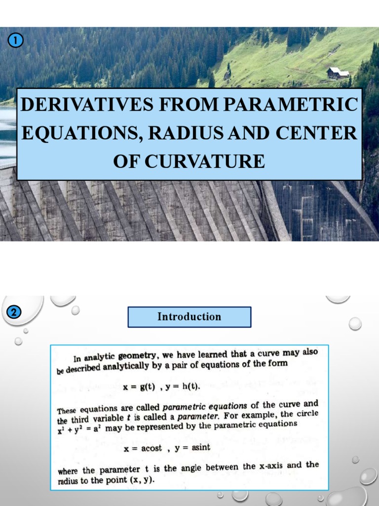 Derivatives From Parametric Equations Radius and Center of Curvature | PDF