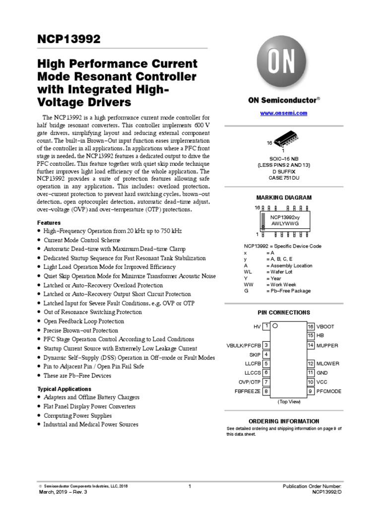 NCP13992 | PDF | Power Supply | Rectifier