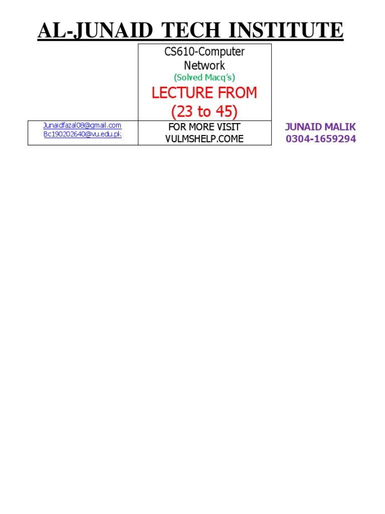 Cs610 Solved Mcqs Final Term by Junaid | PDF