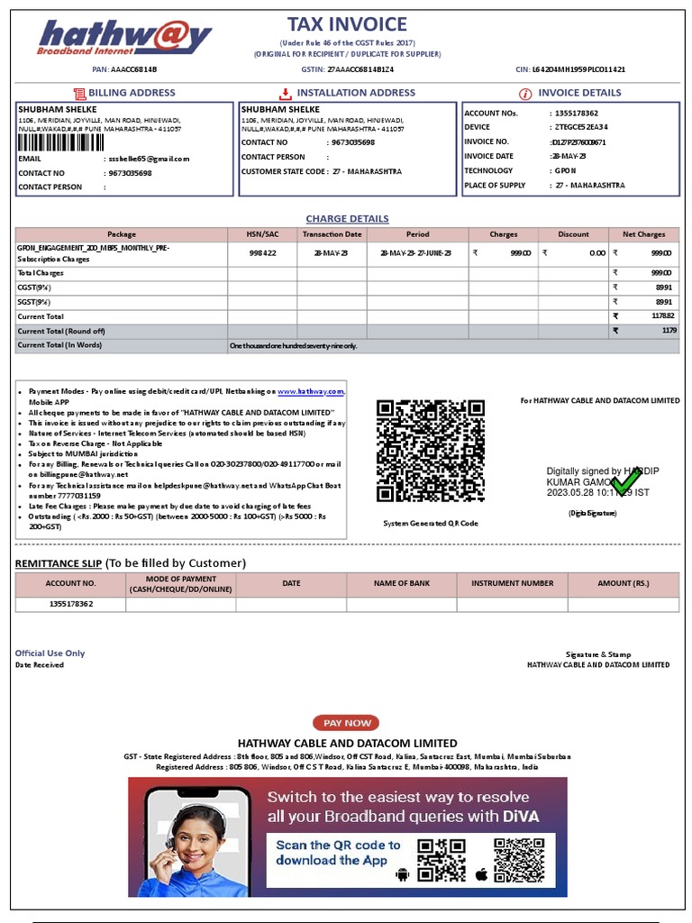 Invoice Copy May | PDF