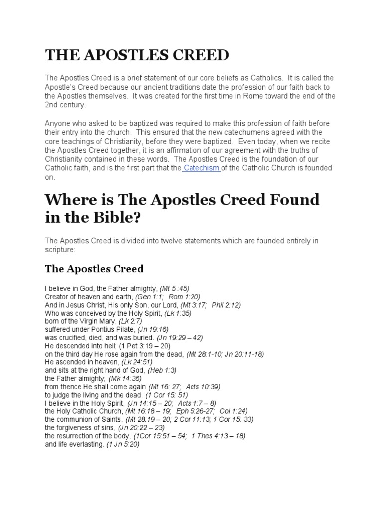 Understanding the Apostles Creed | PDF | Theology | Abrahamic Religions