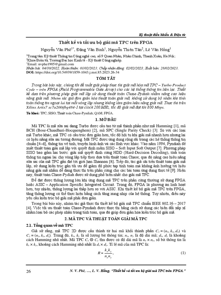 TPC decoder design for FPGA implementation | PDF