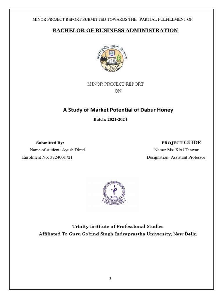 Dabur Honey Minor Project | PDF | Methodology | Survey Methodology