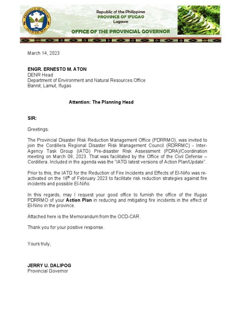 Communication Letter to DENR | PDF