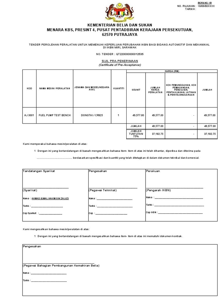 Lampiran G Senarai Borang Ikbn Miri Díntan | PDF