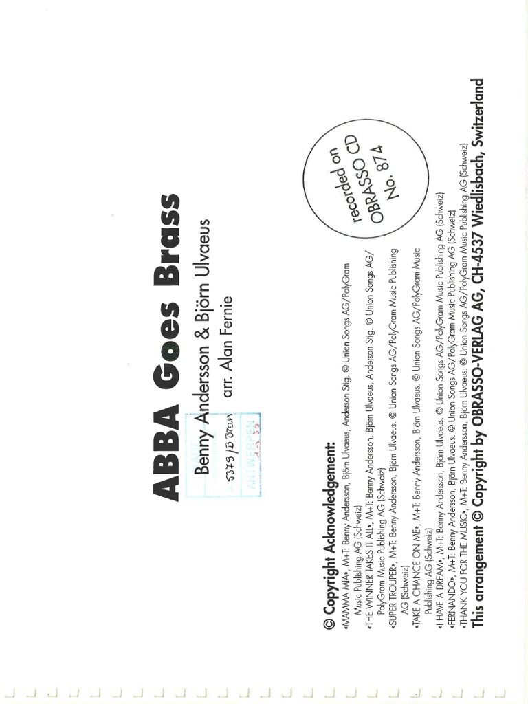 fernie, alan - abba goes brass, score bra | PDF