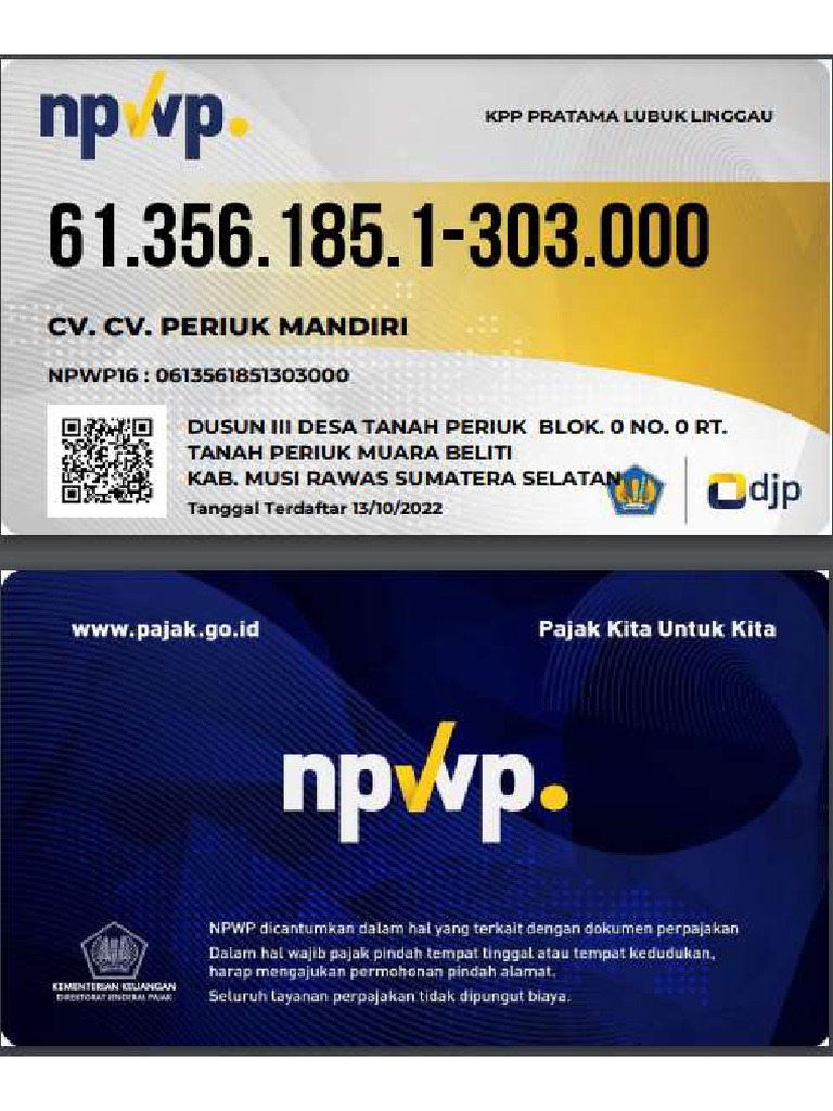 NPWP CV | PDF