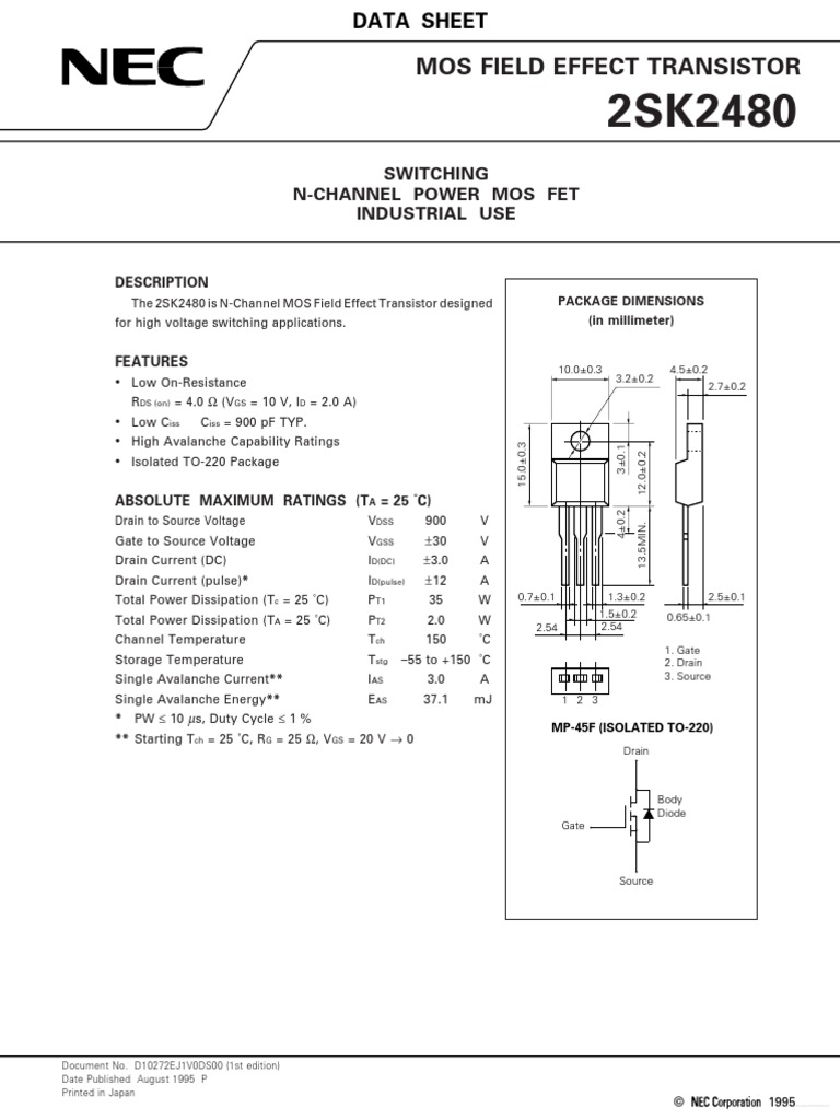 Mos Field Effect Transistor: Switching N-Channel Power Mos Fet ...