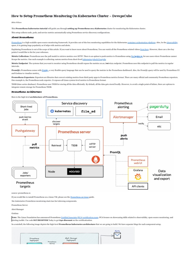 Setup Prometheus Monitoring On Kubernetes Pdf Software Engineering Computer Programming