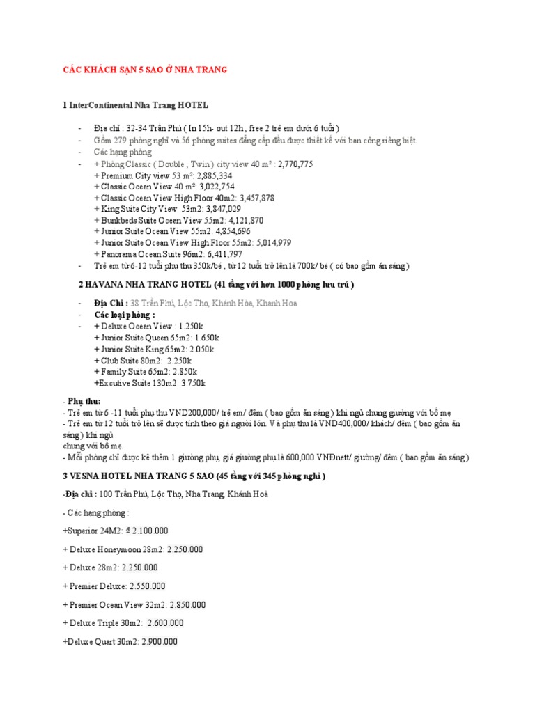 Danh Sách Khách S N 5 Nha Trang | PDF