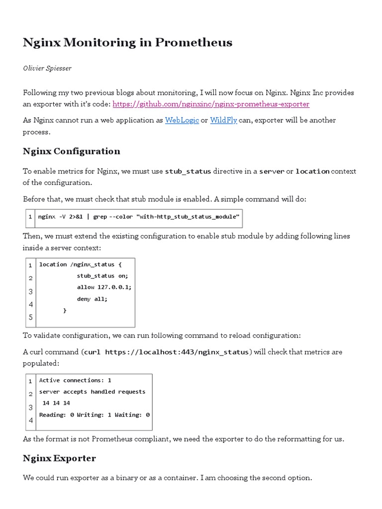 Nginx Monitoring in Prometheus | PDF | Http Cookie | Computing