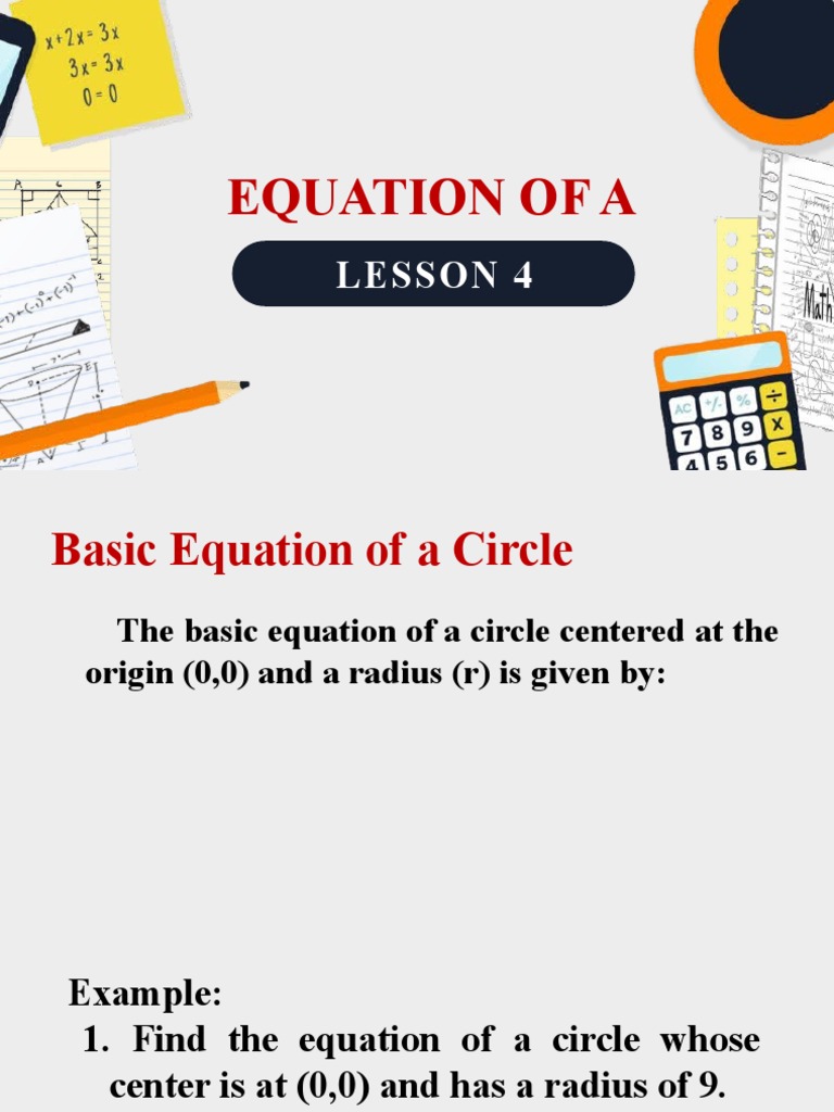 Equation and Graphing of Circles | PDF