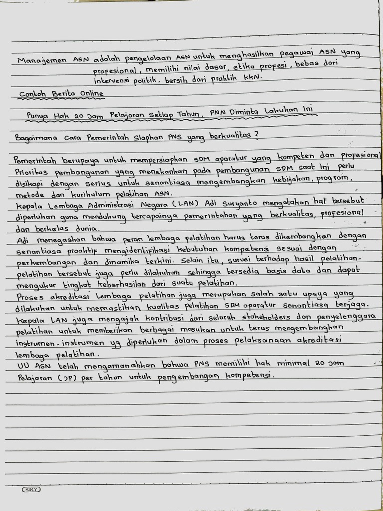 Manajemen ASN Dan Contoh Berita (Mega Okta Noerisma) | PDF