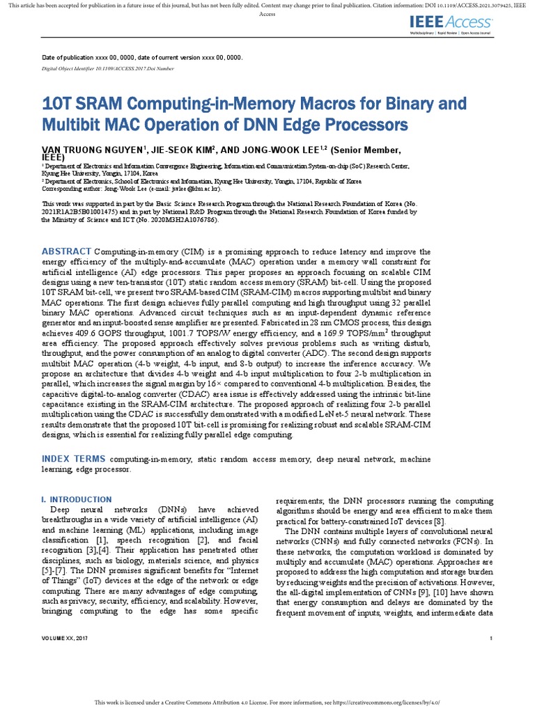 10T_SRAM_Computing-in-Memory_Macros_for_Binary_and | PDF | Deep Learning | Analog To Digital ...