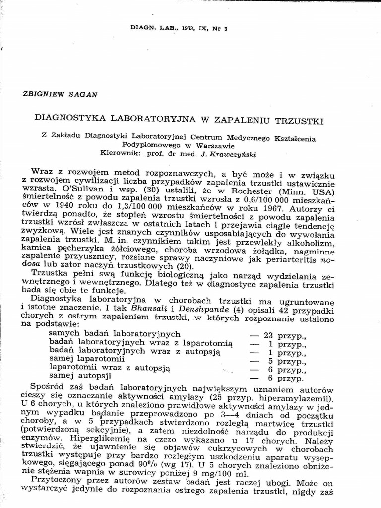 Zbigniew Sagan: DIAGN. LAB., 1973, IX, NR 3 | PDF