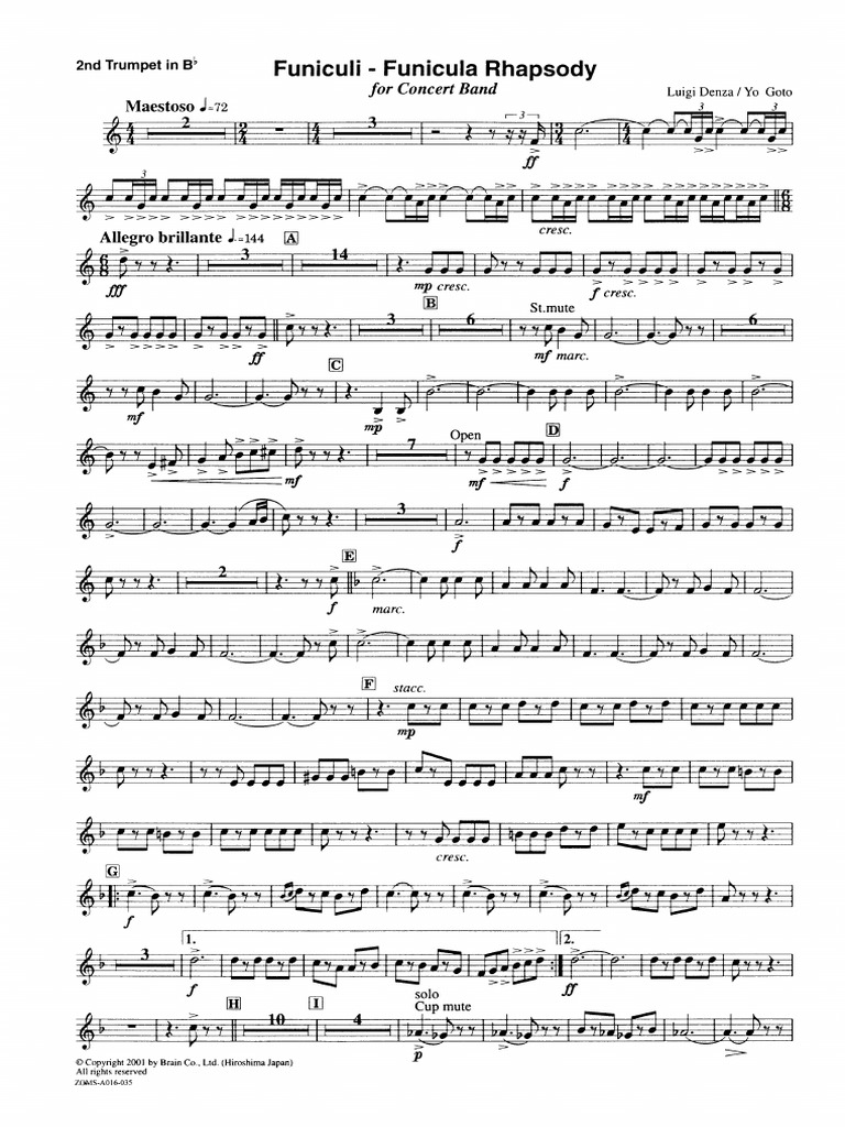 Funiculi Funicula Rhapsody - Trompet-2 | PDF