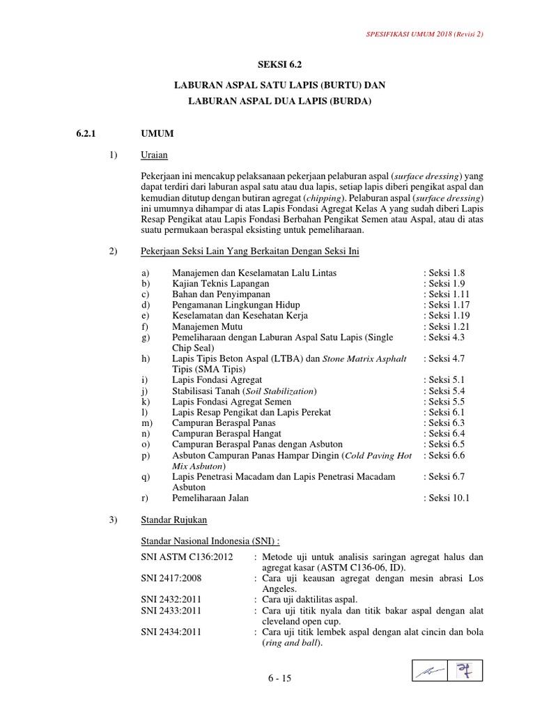 Spesifikasi Laburan Aspal 2018 | PDF