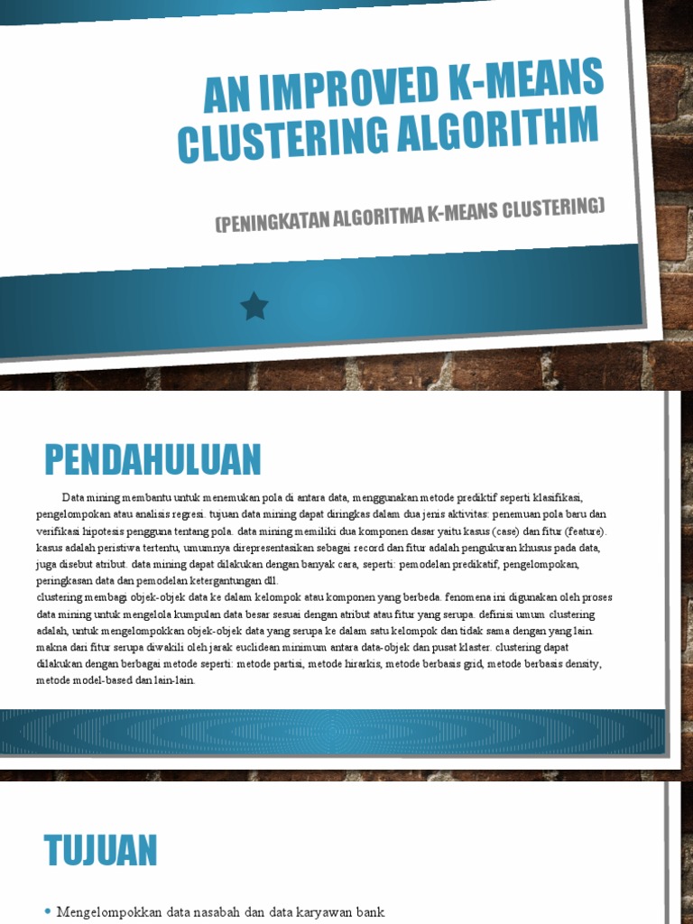 Presentasi K-Means Algorithm | PDF