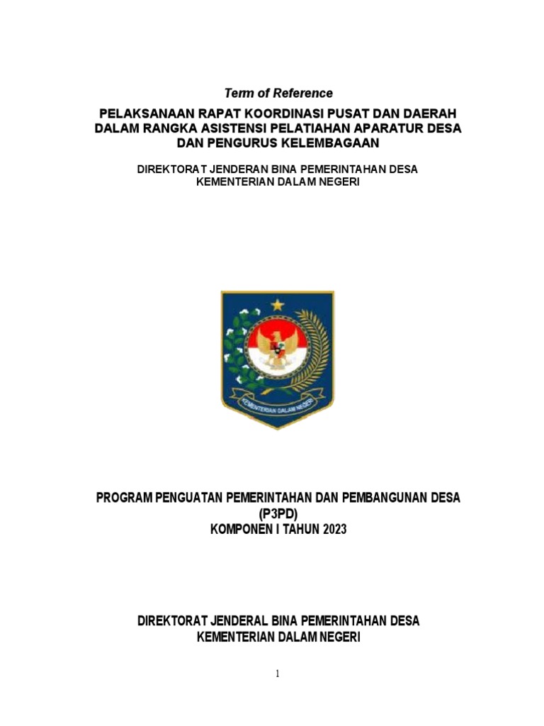 Draft Tor Pelaksanaan Rakornas-9!8!23 | PDF