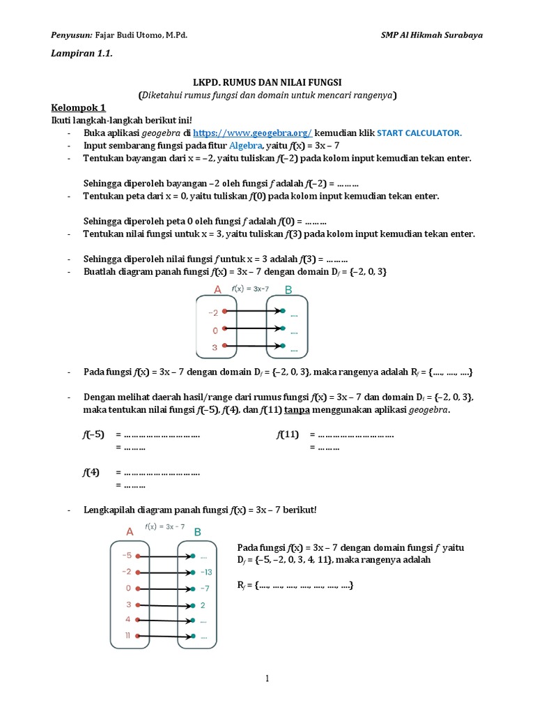 Rumus dan Nilai Fungsi Matematika | PDF
