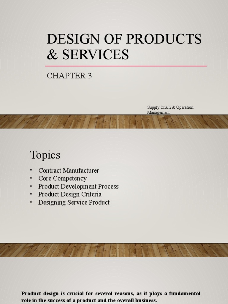 Chapter 3 Design of Products & Services | Download Free PDF | Platform ...
