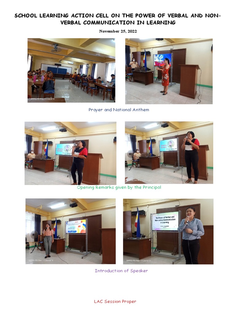 School Learning Action Cell On The Power of Verbal and Non Verbal ...
